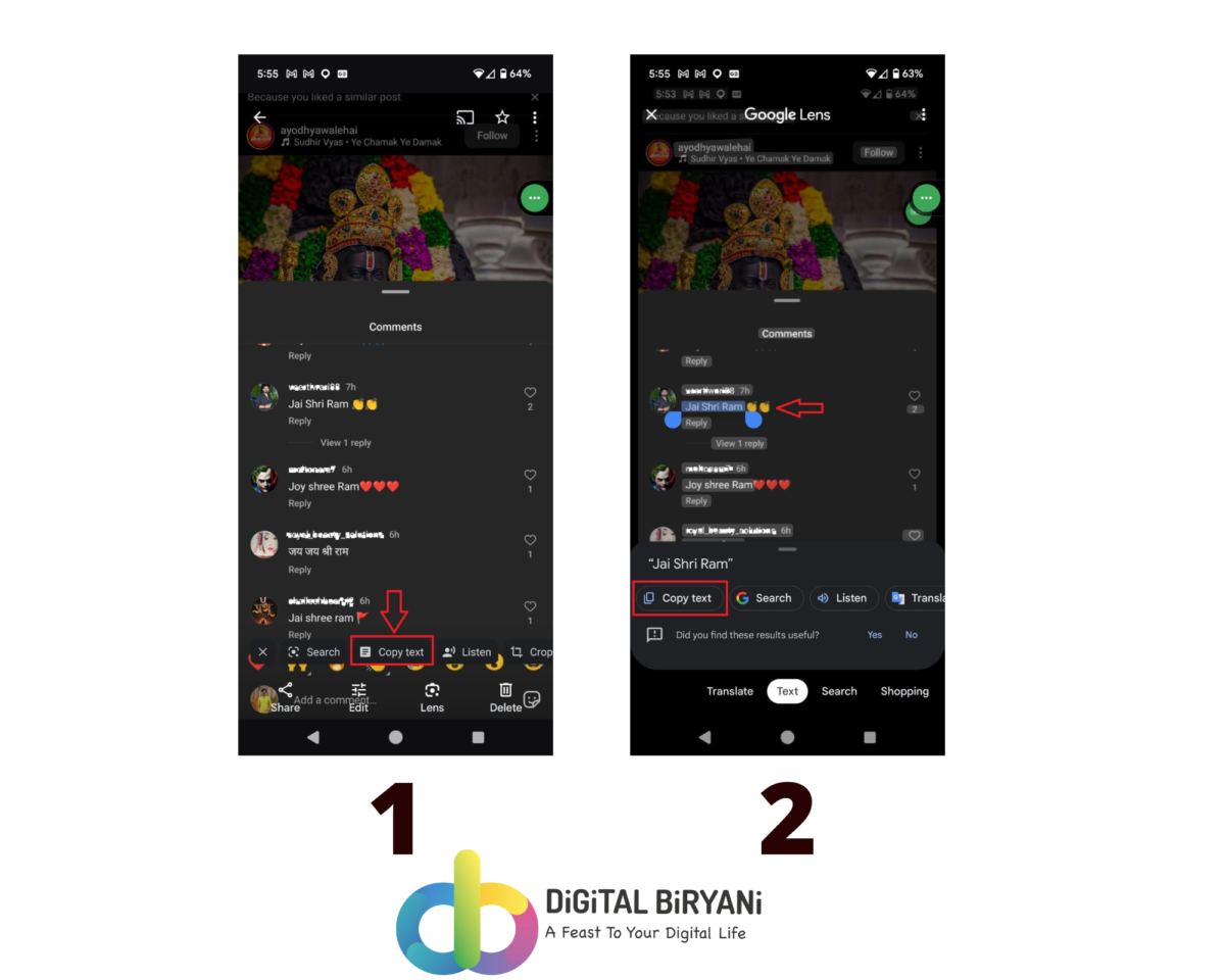 How To Copy Instagram Caption and Comments on iPhone and Android ...